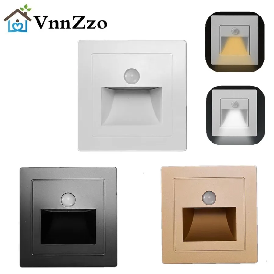 PIR-Motion-Sensor-LED-Night-Light-3W-Recessed-Night-Lamp-For-Kitchen ...