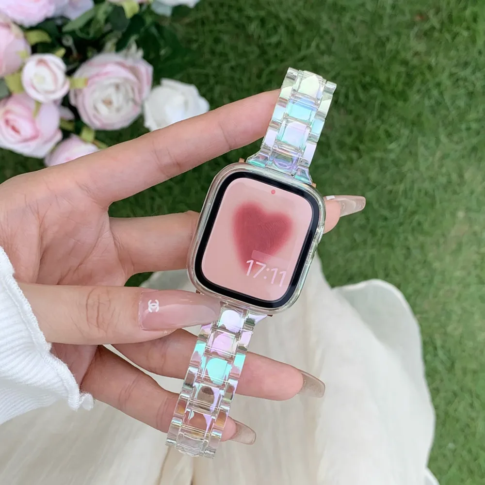 Transparent Laser Watch Strap for Apple Watch Band 44mm 45 49 38 40 41 ...