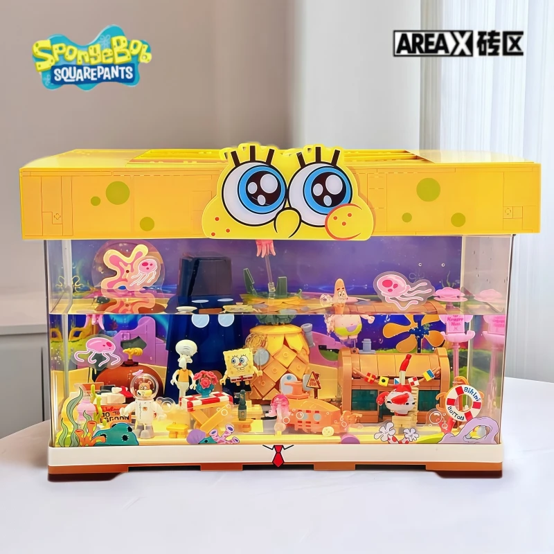New AREAX SpongeBob SquarePants Fish Tank Building Blocks Pineapple ...