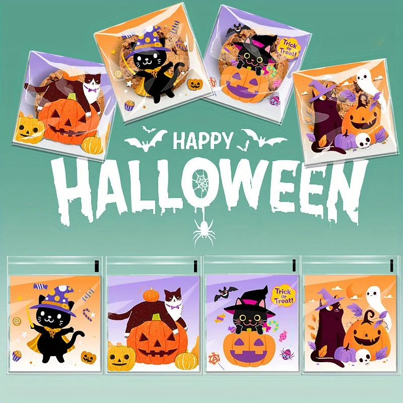 100pcs-Halloween-candy-packaging-bag-self-sealing-bag-biscuit-nougat ...