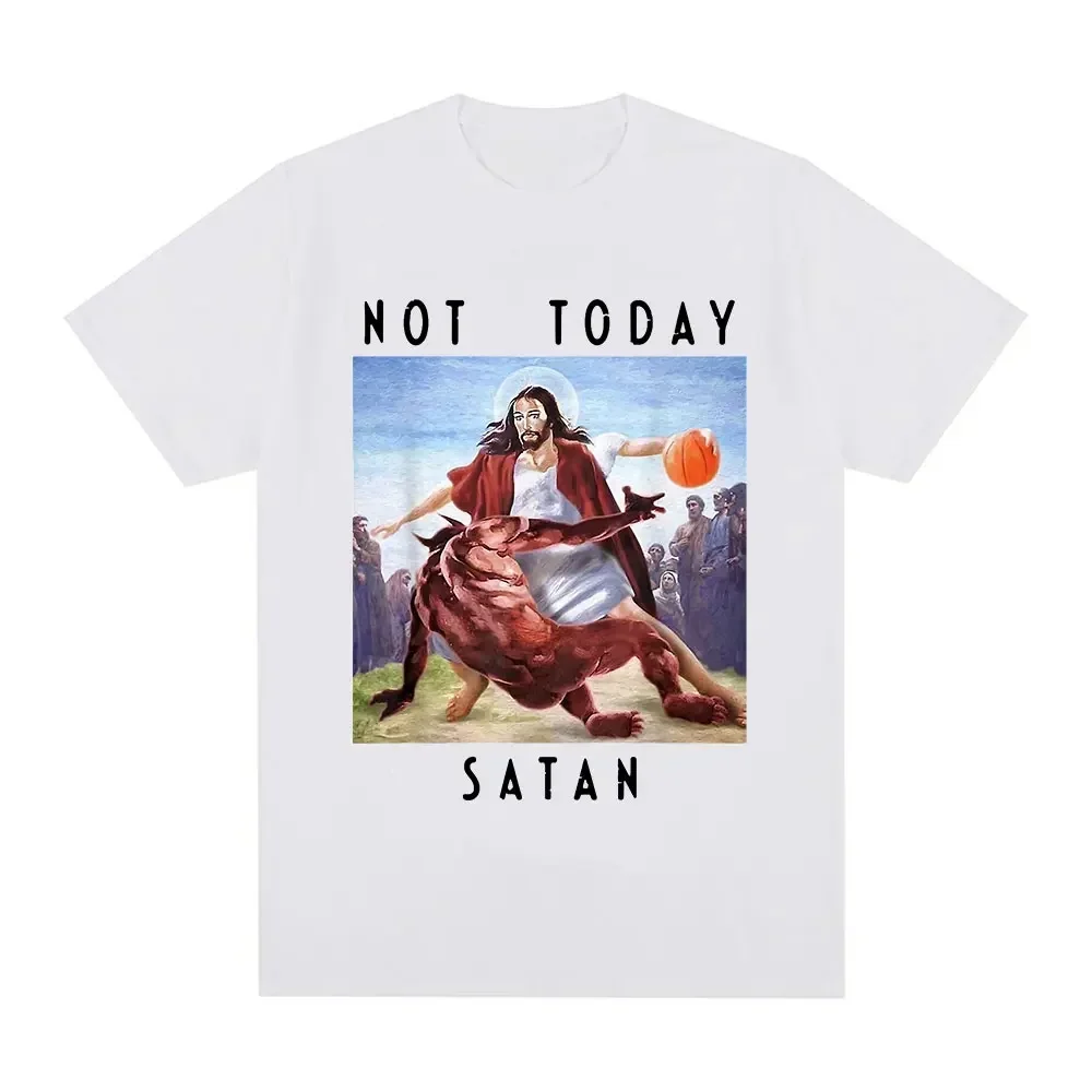 Not Today Satan Jesus Vs Satan in T Shirt Harajuku Casual T-shirt Men's ...