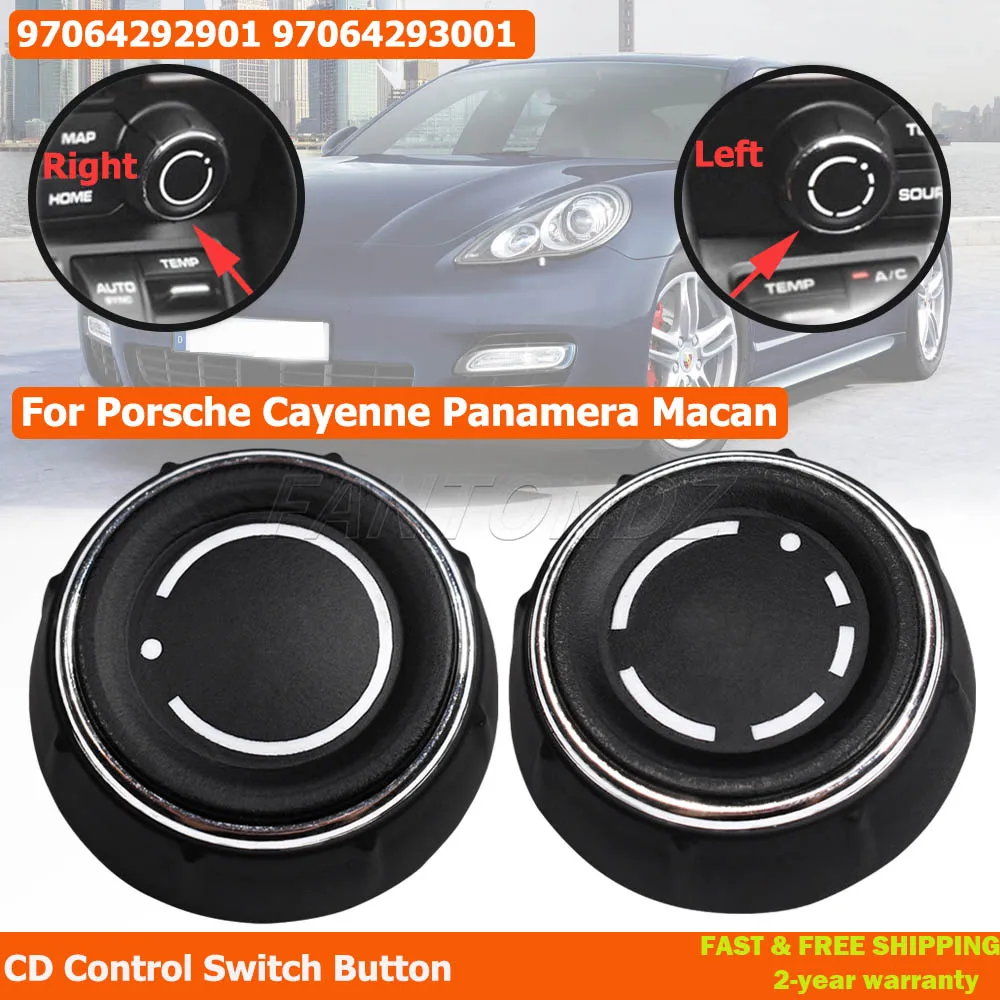 Car Center Console Audio Volume Knob Cover For Porsche 718 911 Cayenne ...