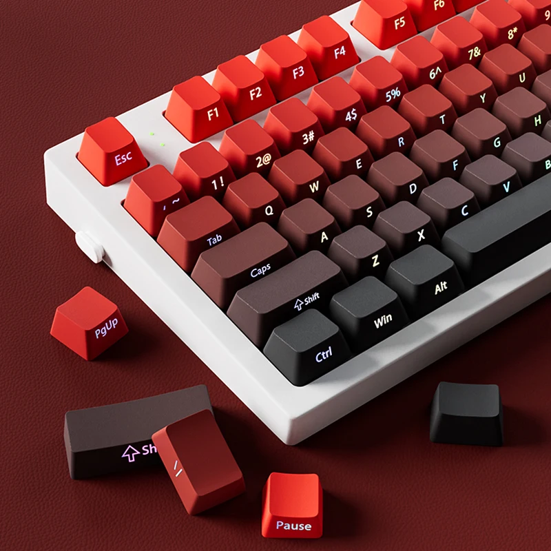 Gradient-Red-Side-Print-RGB-Backlit-PBT-Keycaps-135-Keys-Double-Shot ...