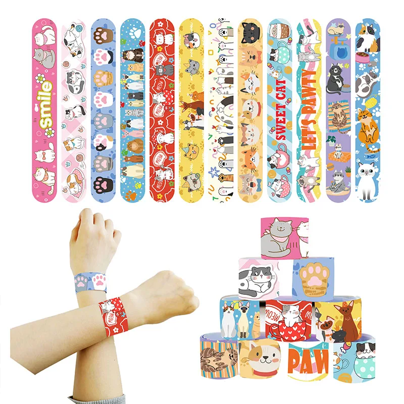 Cartoon Animals Cats Slap Bracelets Pet Kitten Circle Clap Happy ...