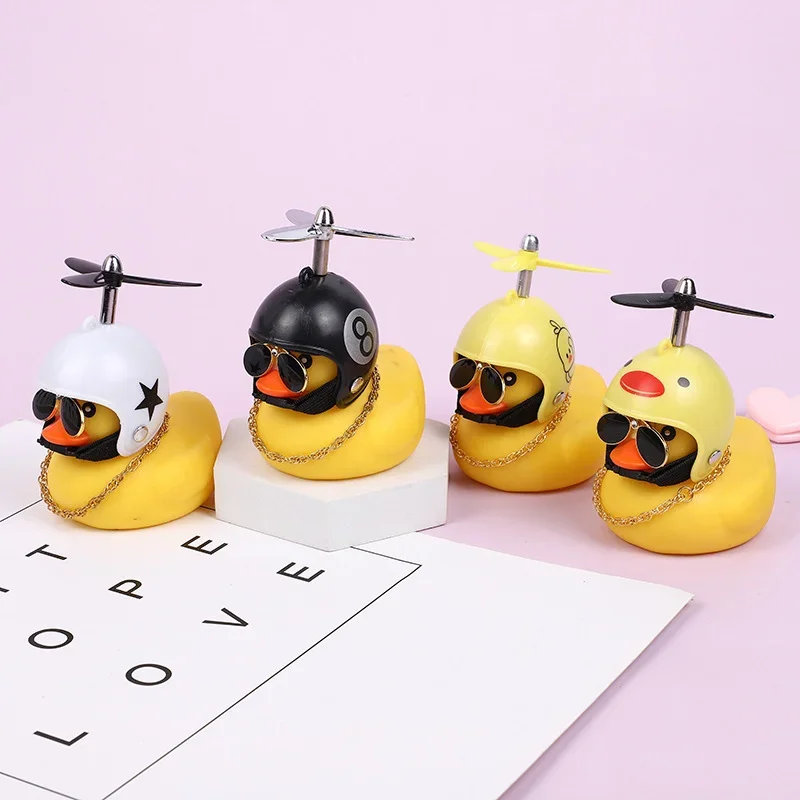 Small-Yellow-Duck-Bicycle-Bell-with-Helmet-Propeller-Rubber-Cute ...