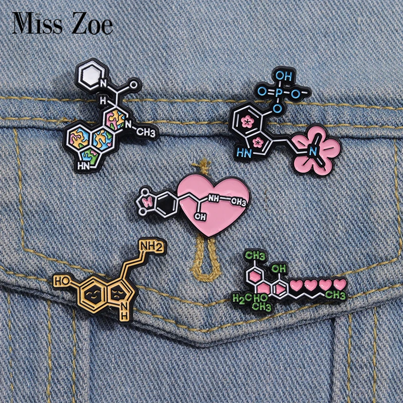 Molecular-Structure-Enamel-Pins-Custom-Chemical-Element-Symbol-Brooches ...