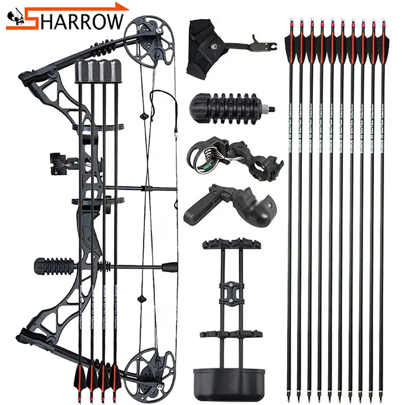 KAIMEI-QIN-35-70lbs-Archery-Compound-Bow-and-Mix-Carbon-Arrow-Set-For ...