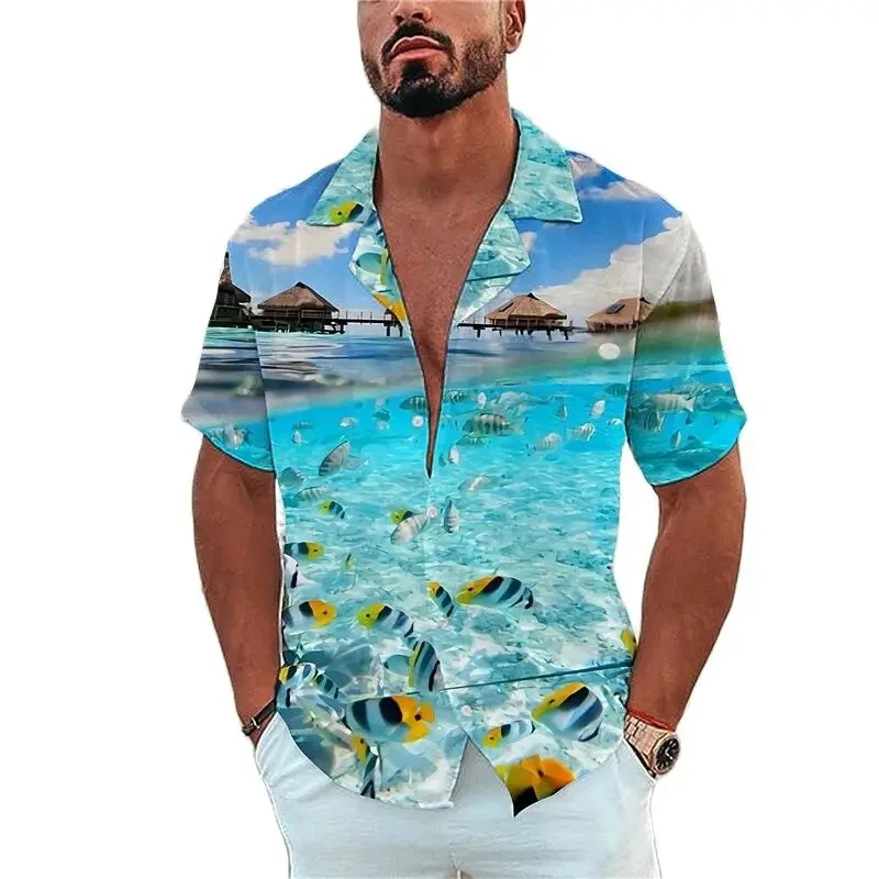 Hawaiian-Beach-Shirts-Summer-Men-s-Shirt-3D-Printed-Marine-Life-Shirts ...