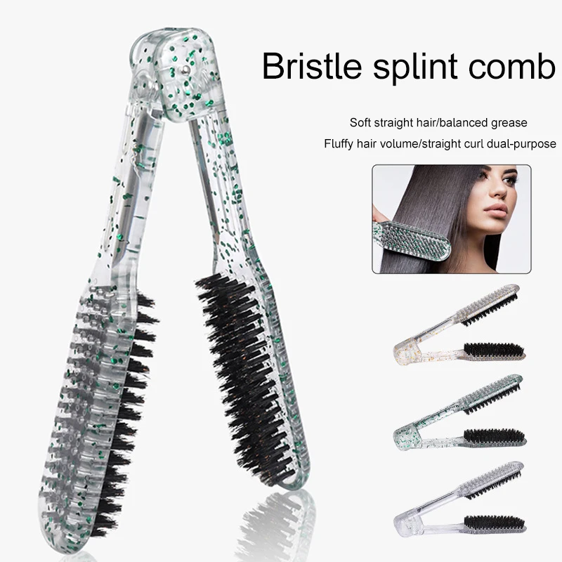 Professional-Hair-Straightener-Bristle-Straight-Hair-Double-Brush-V ...