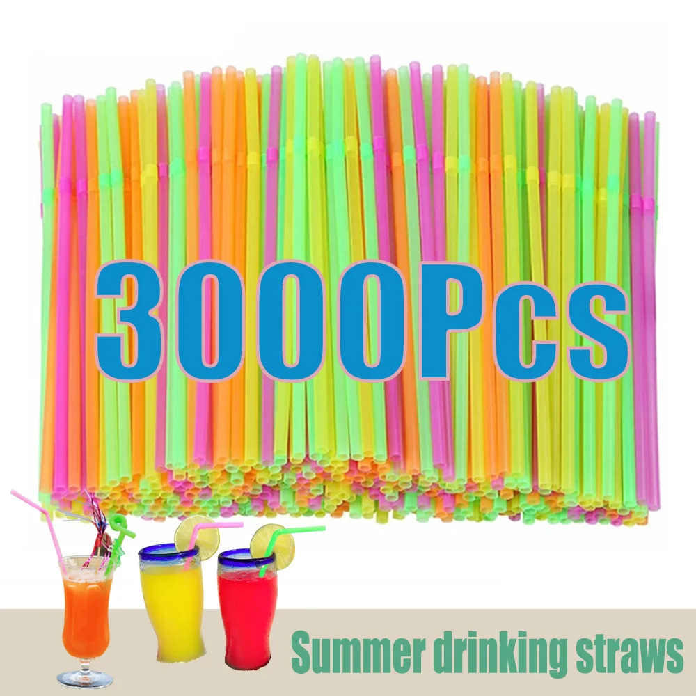 50-3000PCS-Colorful-Drinking-Straws-Party-Bar-Cocktail-Juice-Rietjes ...
