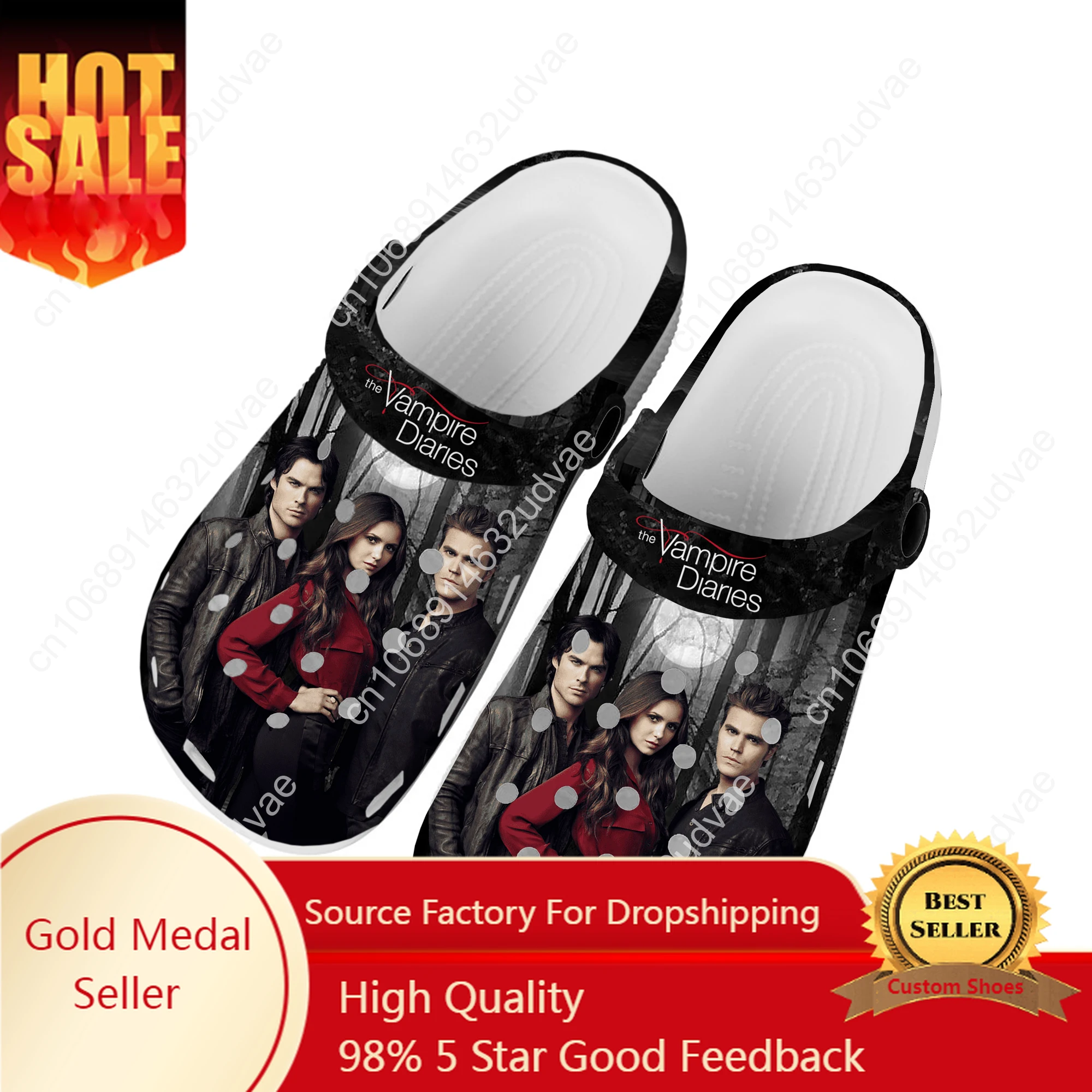 The-Vampire-Diaries-Damon-Salvatore-Home-Clogs-Custom-Water-Shoes-Mens ...