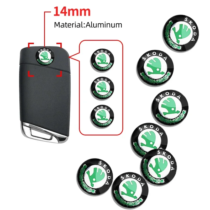5pcs-14mm-Car-Key-Sticker-Emblem-Logo-For-Skoda-Kodiaq-Scala-Karop ...