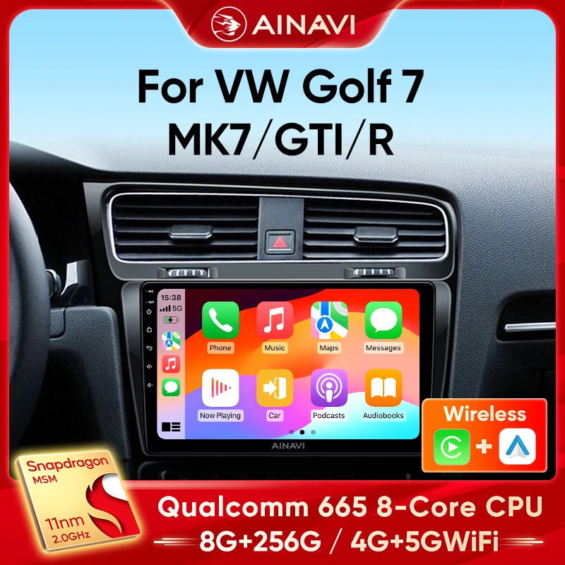 Ainavi-Car-Radio-For-Volkswagen-VW-Golf-7-MK7-GTI-2011-2021-Wireless ...