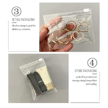 10/20 Pcs Zipper Bag Jewelry Plastic Pvc Transparent Bracelet Necklace ...