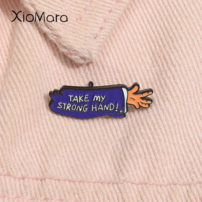 Horror-Movie-Inspiration-Enamel-Pin-Take-My-Strong-Hand-Halloween-Metal ...
