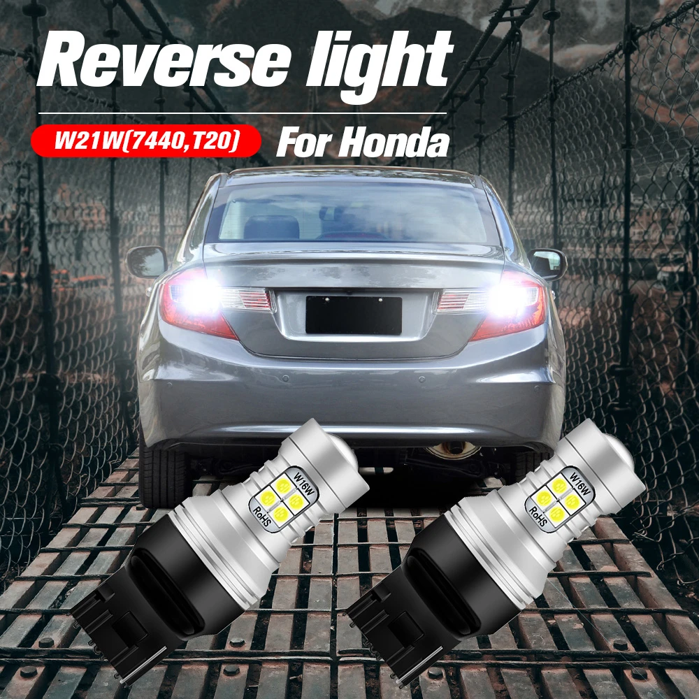 2x Led Reverse Light Blub Lamp W21w 7440 T20 For Honda Accord Civic 7 8 ...