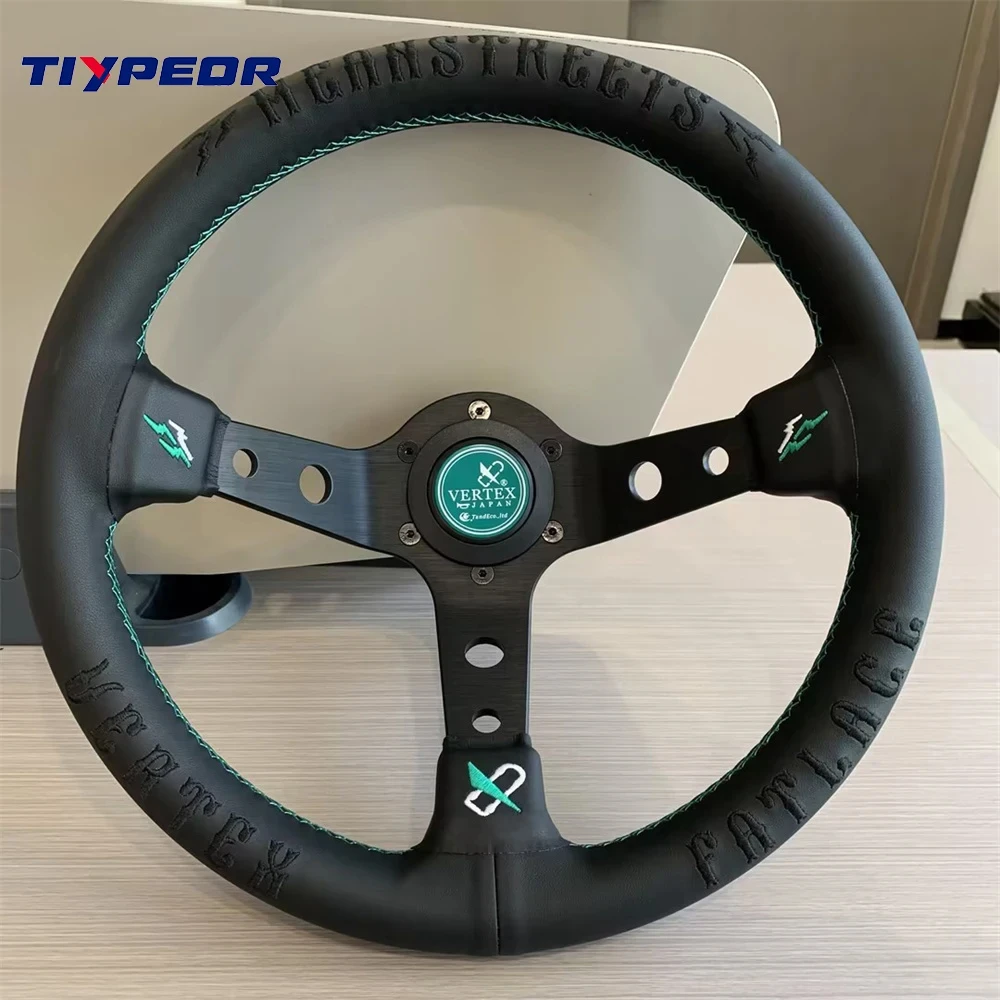 JDM-VERTEX-Steering-Wheel-330mm-Leather-Deep-Dish-Steering-Wheel-Racing ...