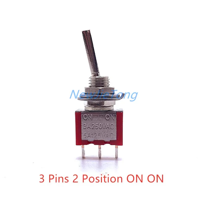 1pc Flat Handle 6mm Panel Mount Mini Toggle Switch 3/6Pins 2/3 ...