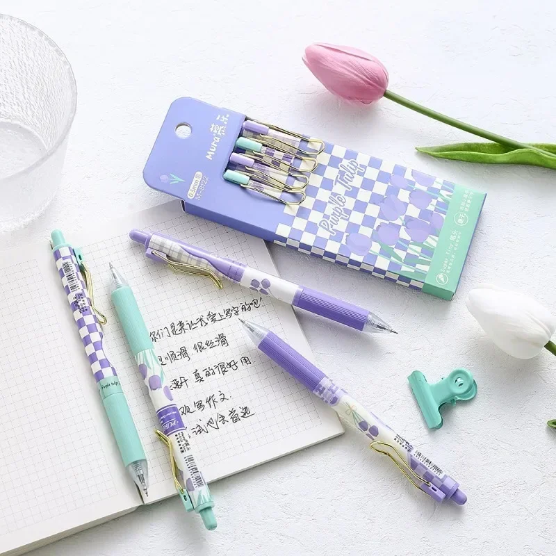 4pcs-Set-Flower-Design-Super-Tiny-0-5mm-Ballpoint-Purple-Tulip-Gel-Pens ...