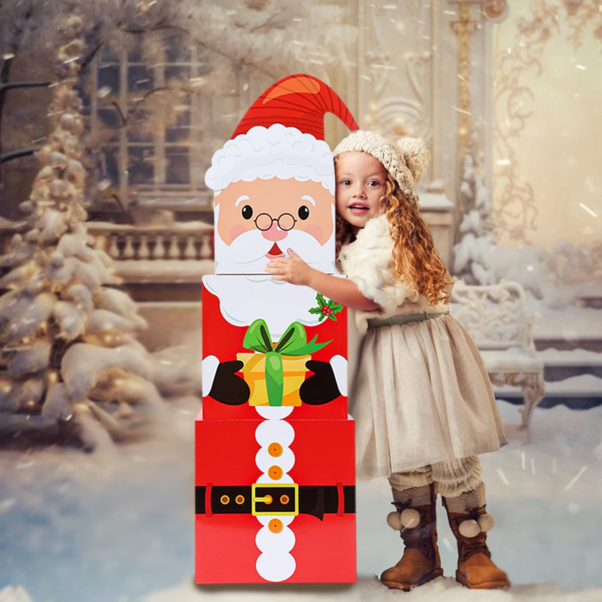 3pcs Christmas Snowman Stacking Boxes Merry Christmas Party Decoration ...