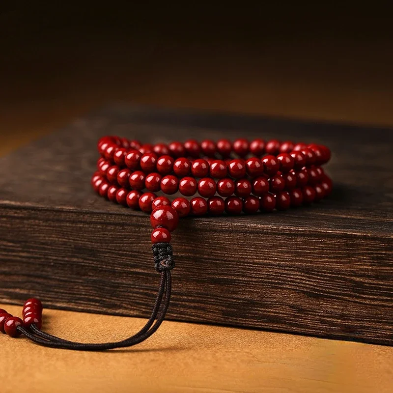 High-Quality-Raw-Ore-High-Content-Cinnabar-108-Buddha-Pearl-Handmade ...