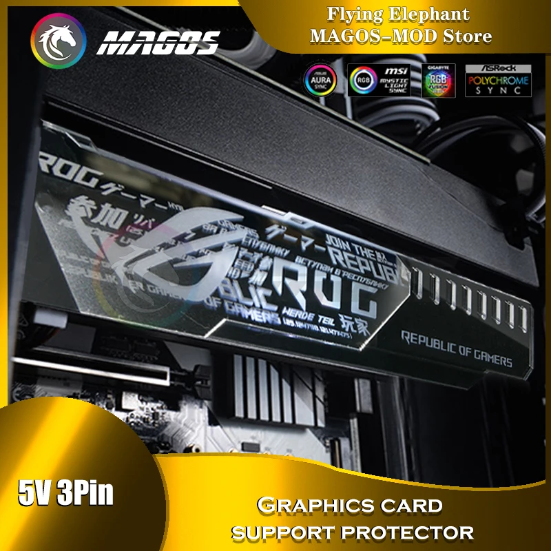 GPU-Holder-ARGB-Silver-Mirror-Surface-ROG-MSI-AROUS-AMD-NVIDIA-Logo ...