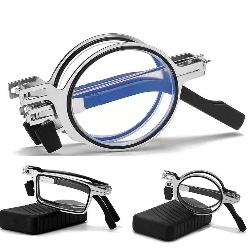 Metal Folding Reading Glasses with Case Men Women Portable Presbyopia ...