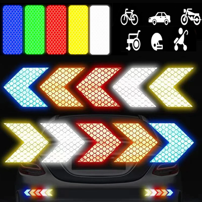 10pcs Car Bumper Reflective Stickers Reflector Tape for Night Riding ...
