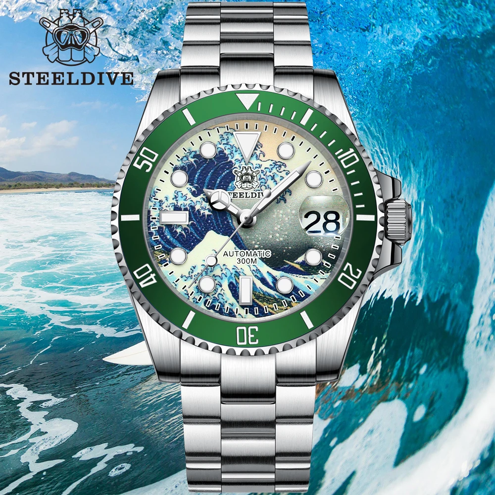 Steeldive-SD1953J-Dive-Abalone-Watch-Full-Luminous-Kanagawa-Surfing ...