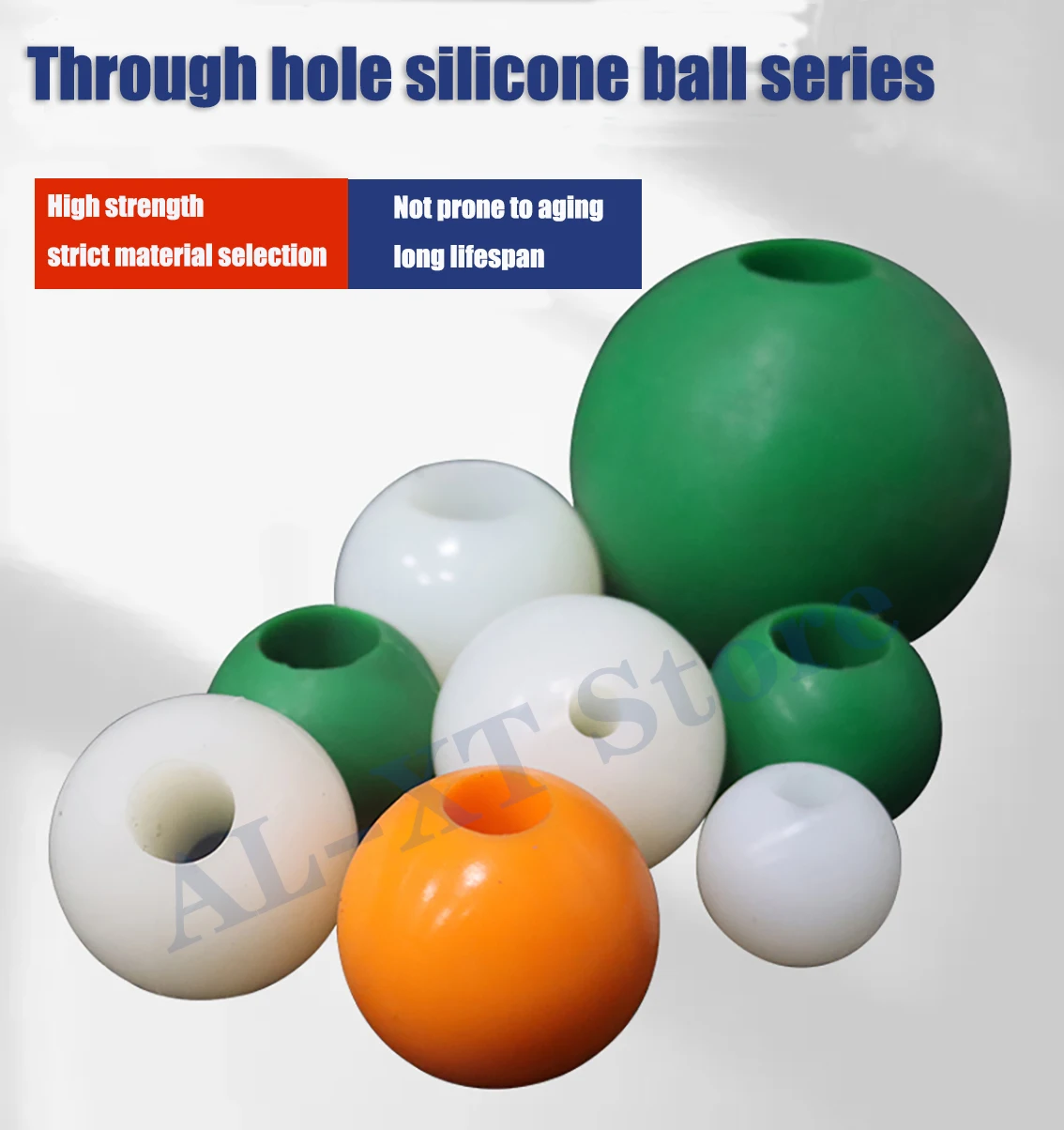 WhiteThrough Hole Silicone Ball High Elasticity Hollow Silicone Ball ...