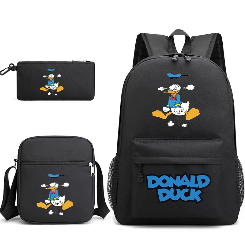 3pcs Disney Cartoon Donald Duck Bookbag Kids Backpack Boys Girls School ...