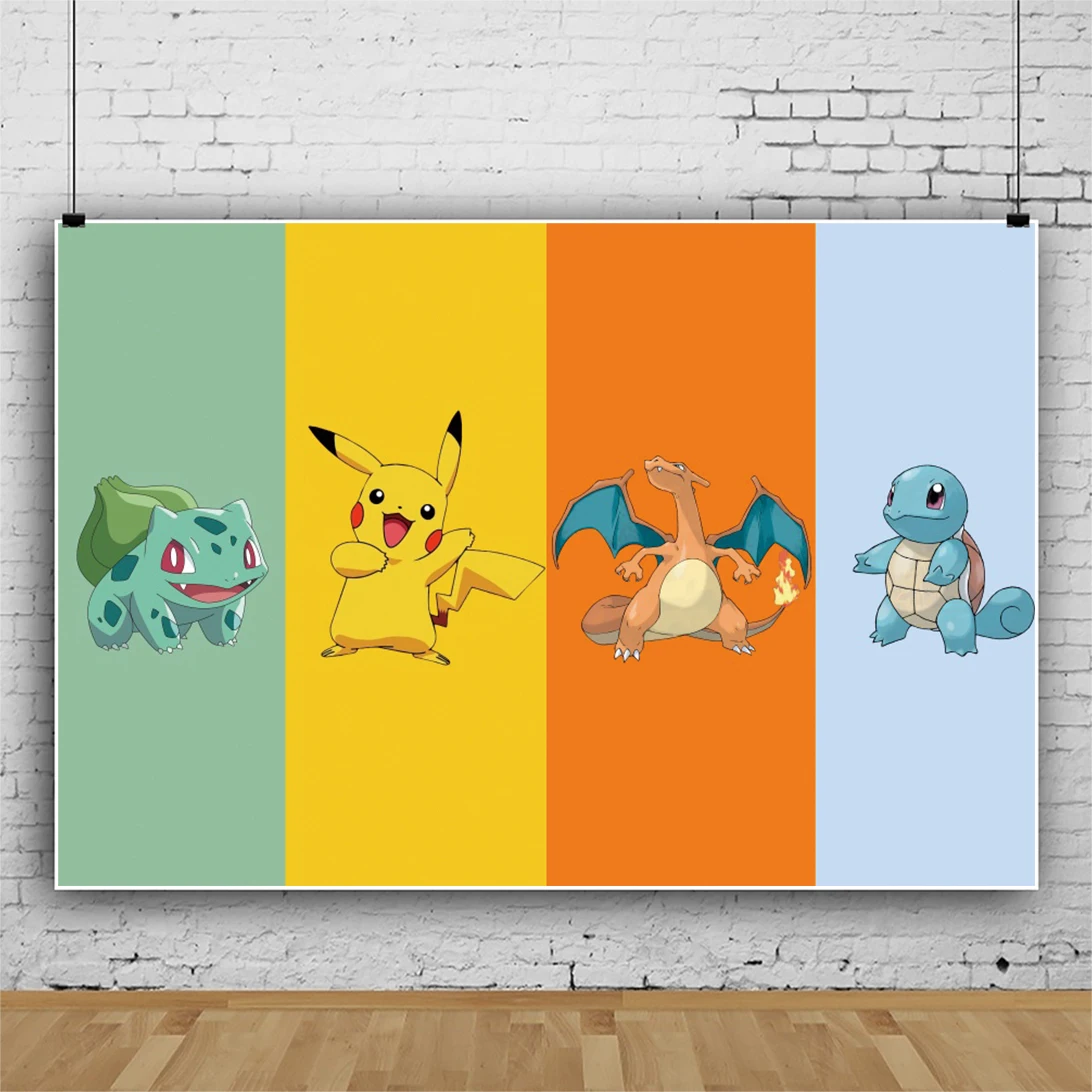 Pokemon-Kids-Party-Backdrop-Customized-Photo-Background-Cartoon-Pikachu ...