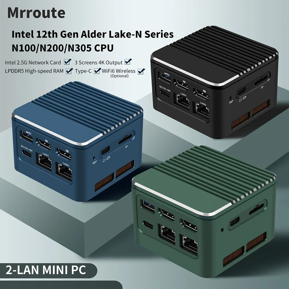 Mrroute-M1-Mini-PC-N100-N200-i3-N305-2-LAN-Triple-Display-RAM-16G ...