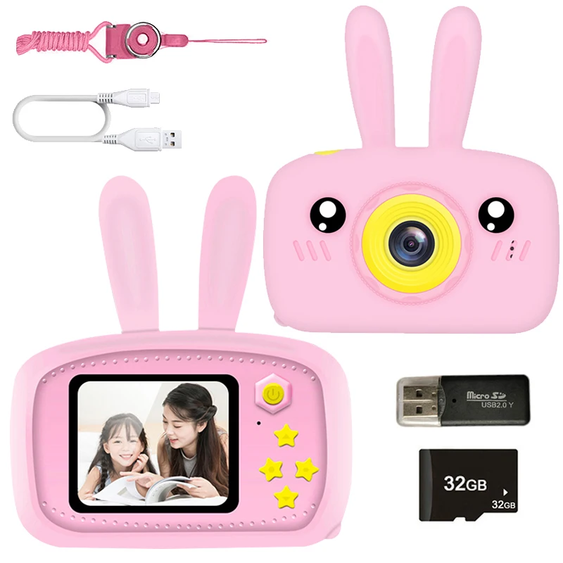 New-Mini-Cartoon-Rabbit-Camera-2-Inch-HD-Screen-Educational-Children ...