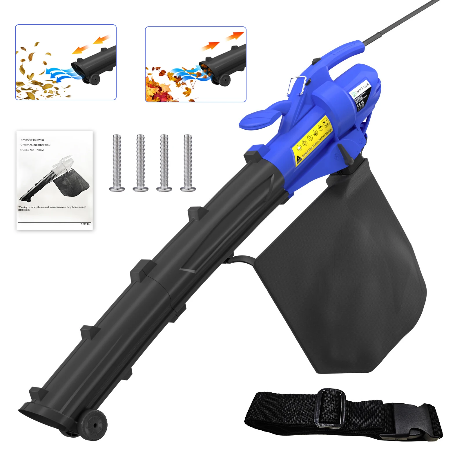 3-in-1 Electric Leaf Air Blower, Corded Garden Vacuum Cleaner Dust ...