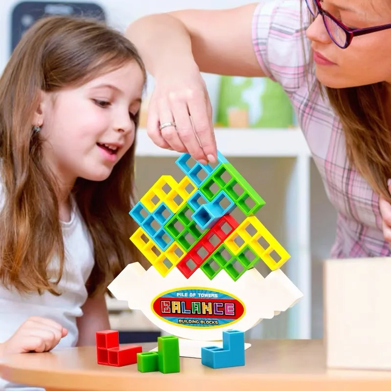 Building Block Brick Toy Balance Stacked Tetra Tower Game Swing High ...
