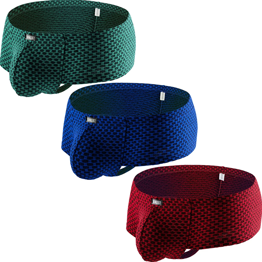 Ikingsky Men's Sexy Cheeky Boxer Briefs Mini Cheek Thong Underwear ...