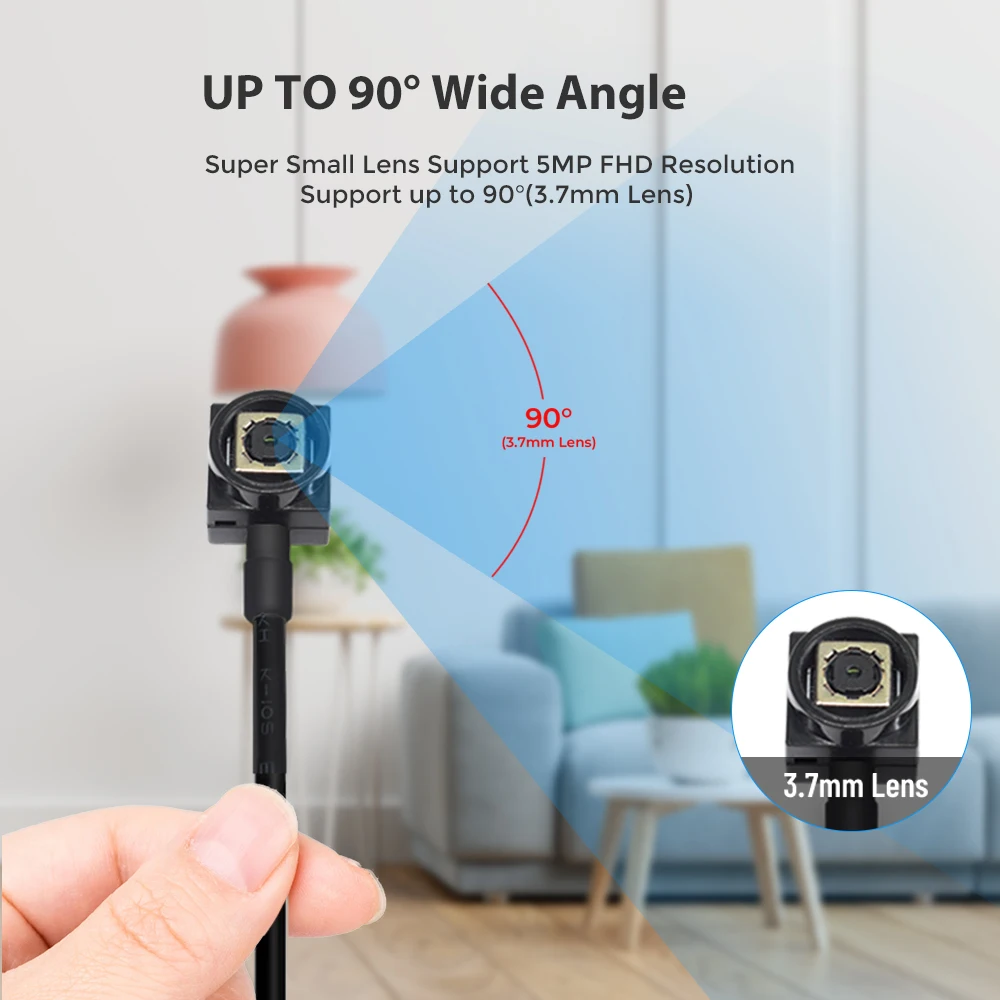 Mini-caméra couleur 5MP Mini caméra de Surveillance vidéo Full HD 5MP ...