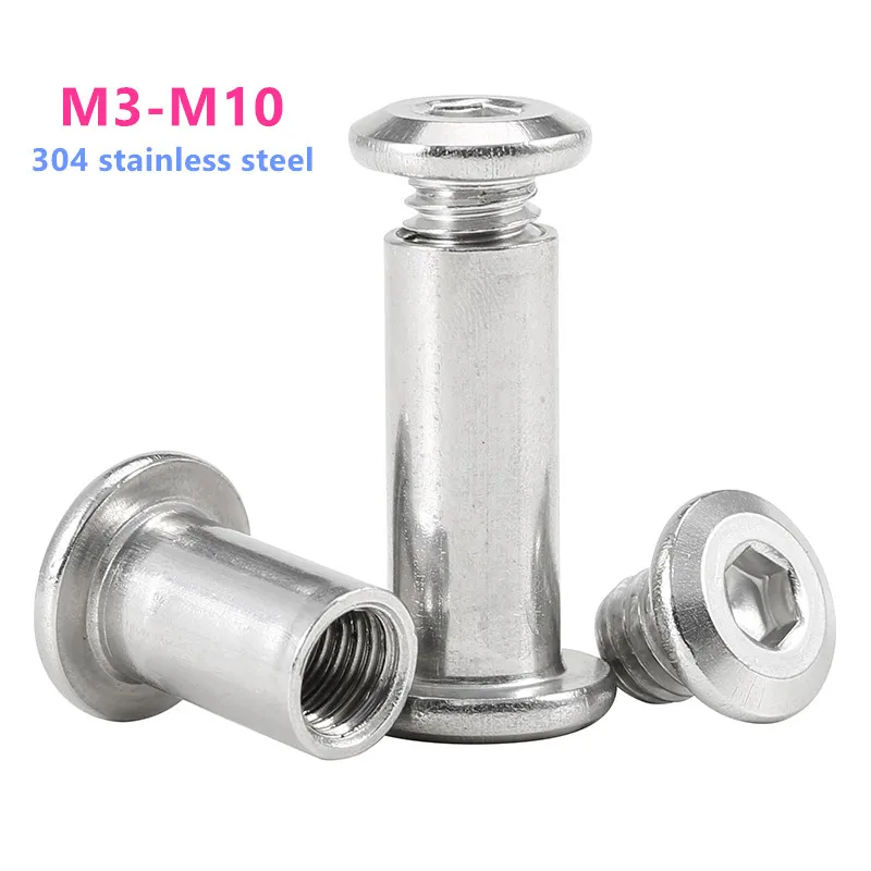 304-Stainless-Steel-Flat-Hex-Hexagon-Socket-Head-Furniture-Rivet ...