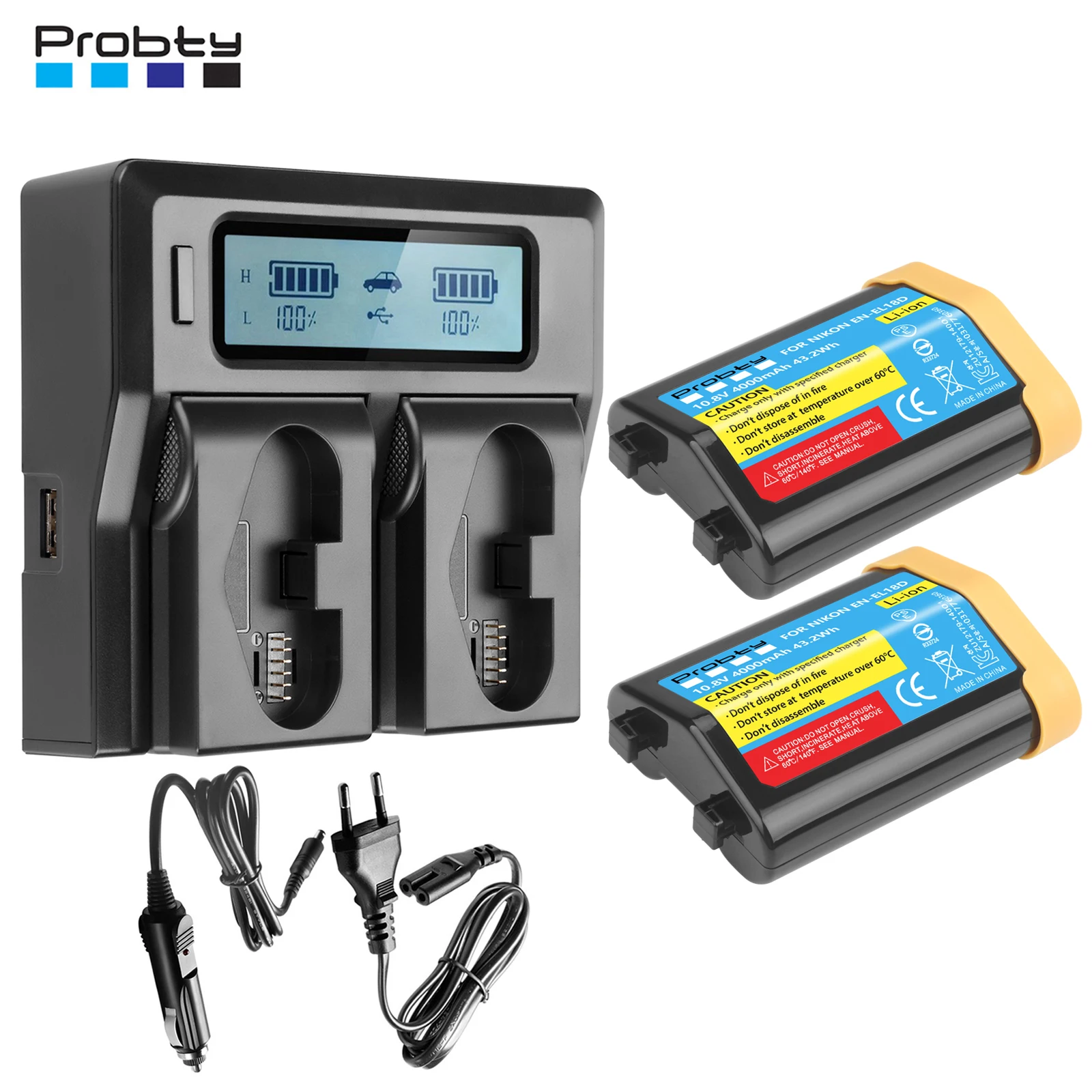 4.0Ah EN-EL18D ENEL18D Camera Rechargea Battery for Nikon Z9 D6 D5 D4S ...