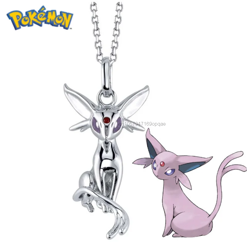 Anime Pokemon Espeon Sliver Pandent Colar Eeveeelution 3d Metal Dos ...