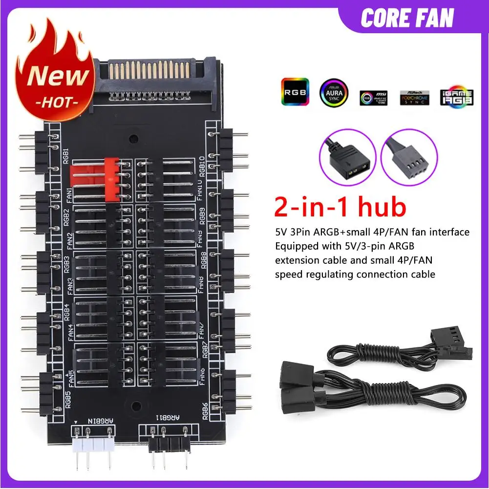 LED Fan Controller para PC Caso Chassis, Power Splitter Adaptador, PC ...