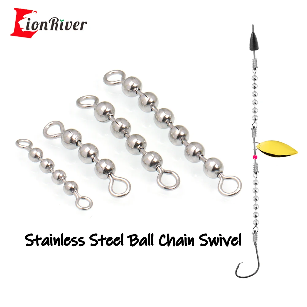 Lionriver-10pcs-bag-Fishing-Stainless-Steel-Ball-Chain-Swivel-3-4-6 ...