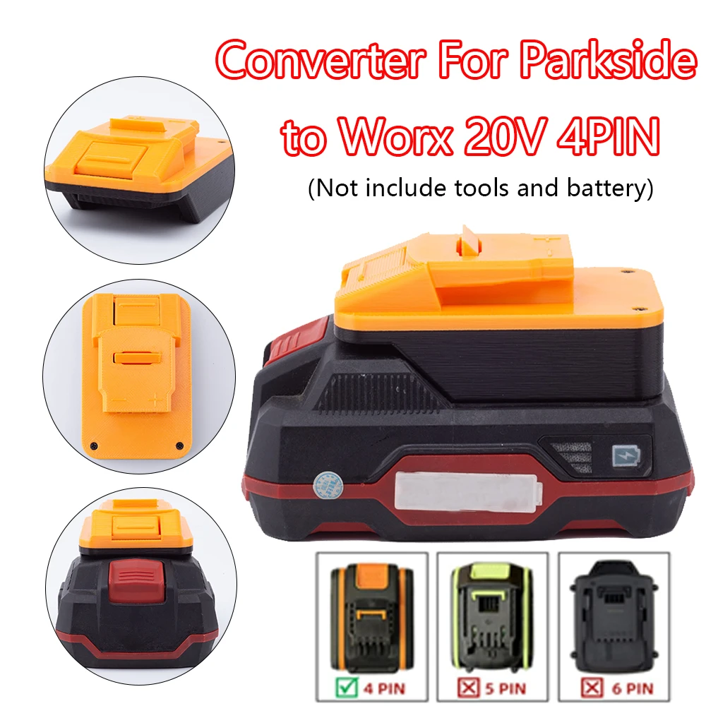 For Lidl Parkside Battery converter to Worx 20V 4PIN Lithium ...