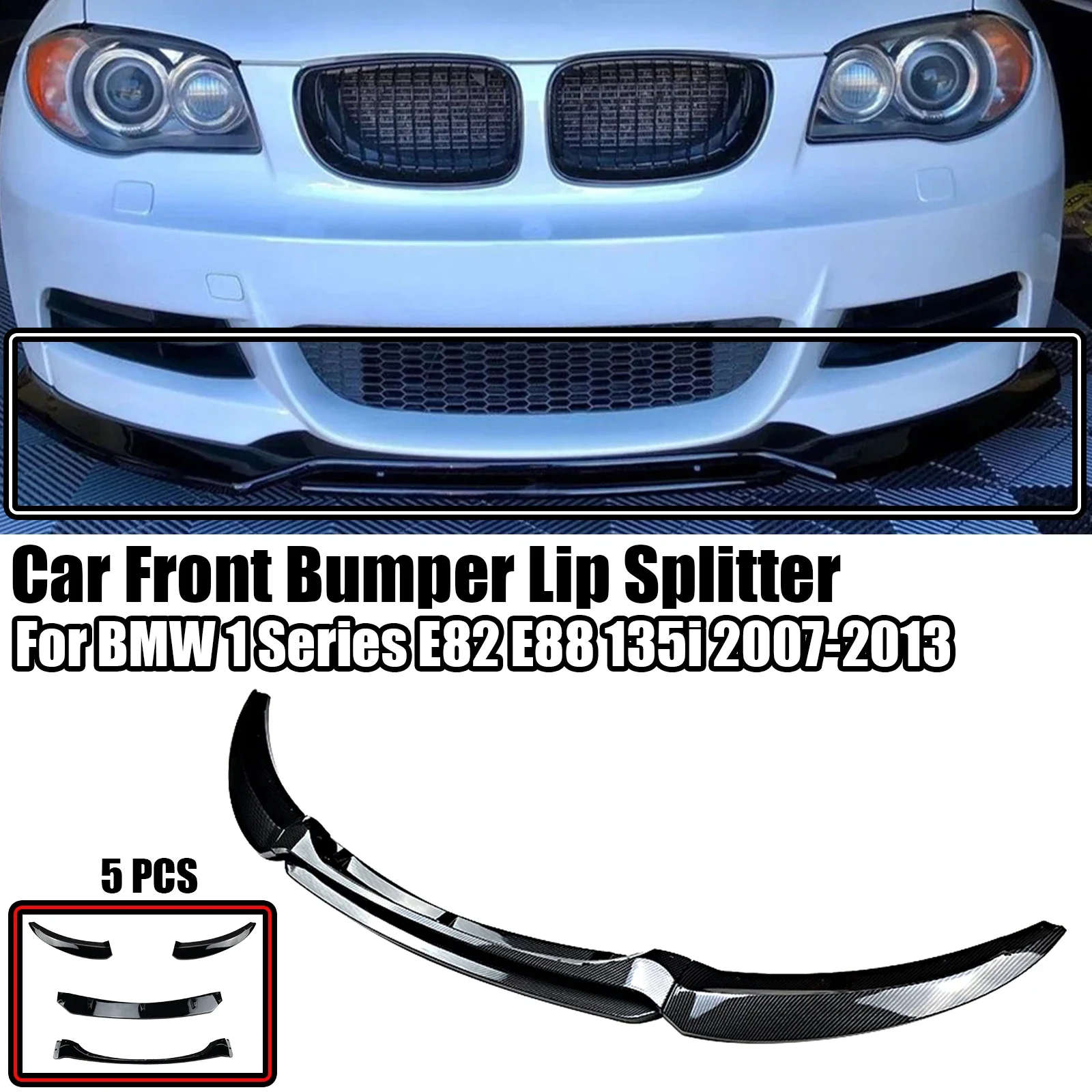 For-BMW-1-Series-E82-E88-M-Sport-2007-2013-Car-Front-Bumper-Spoiler-Lip ...