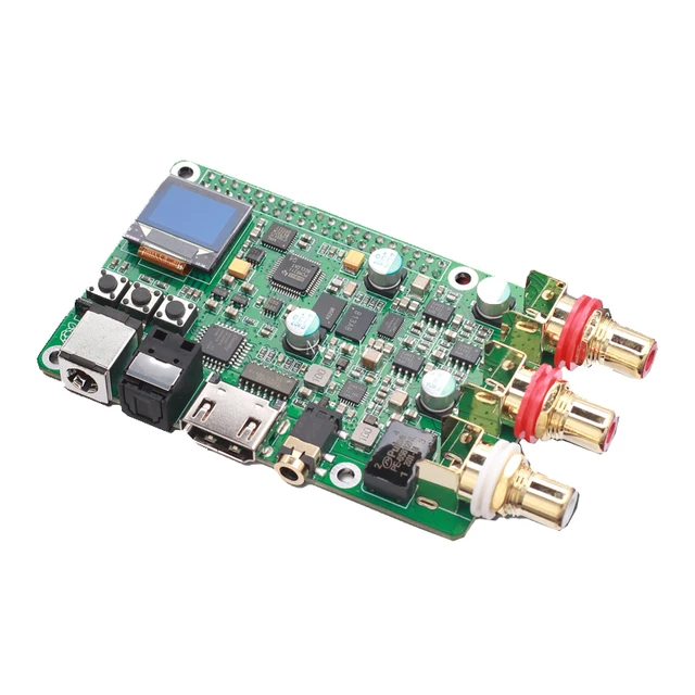 Nvarcher Raspberry Pi ES9038Q2m DAC audio decoder board HIFI coaxial fiber I2S analog 3B+4B 768K ...