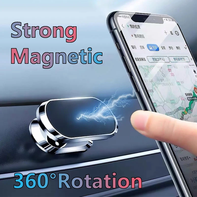 360-Magnetic-Car-Phone-Holder-Rotatable-Mini-Strip-Shape-Stand-For ...