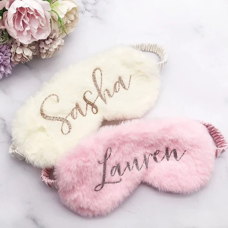 Personalized-Rabbit-Hair-Eye-Mask-Custom-Sleep-Mask-Plush-Cute ...