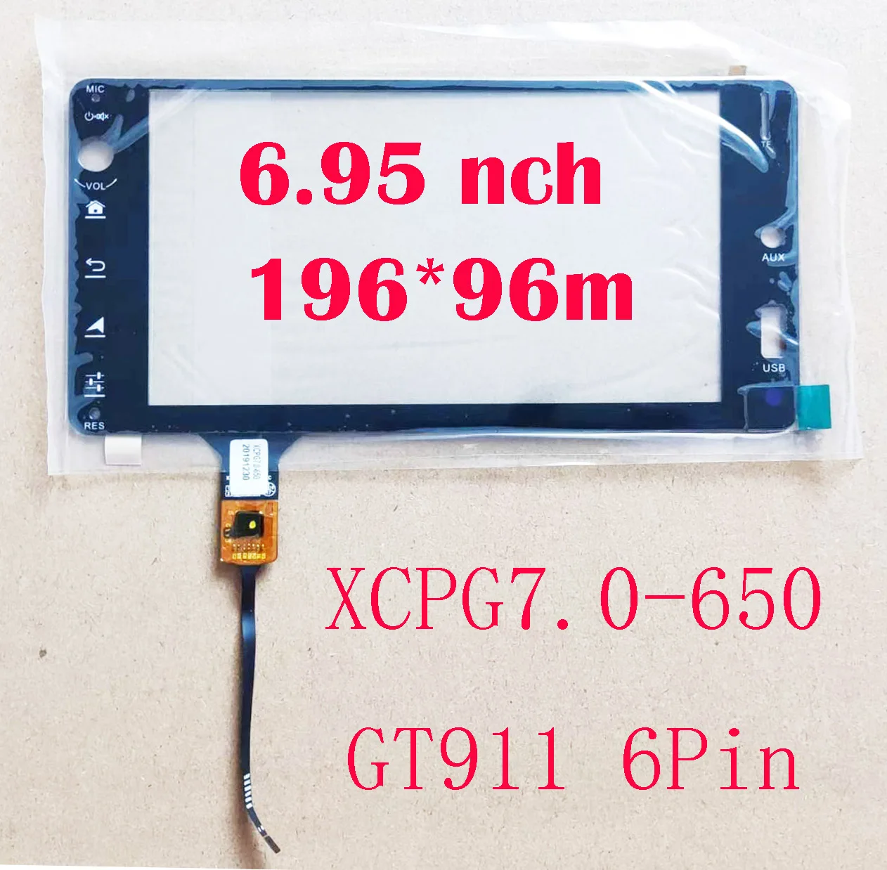 6-95-7-Inch-Touch-Screen-Digitizer-Sensor-GT911-6Pin-196-96mm-XCPG7-0 ...