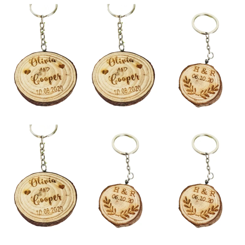 Customized-Wooden-Chip-Keychains-for-Weddings-Favorite-Decorations ...
